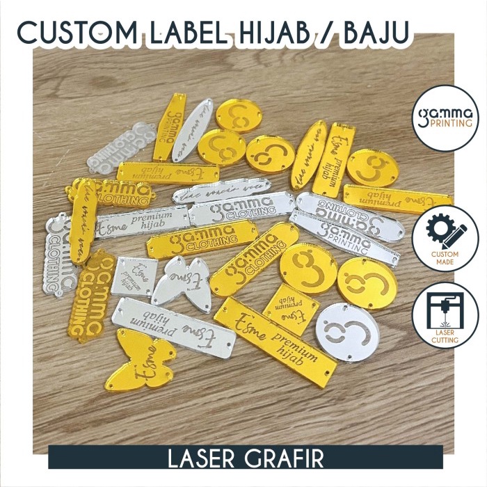 Jual Label Hijab Akrilik Custom / Rebranding Jilbab / Branding Gamis ...