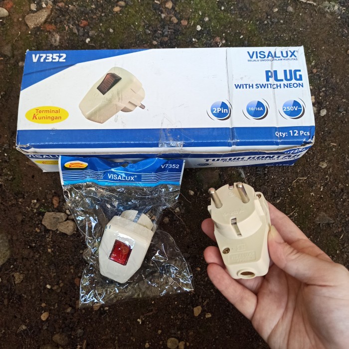 Jual VISALUX V7352 Tusuk Kontak Steker + Saklar Colokan Indikator Listrik Plug SNI | Shopee ...