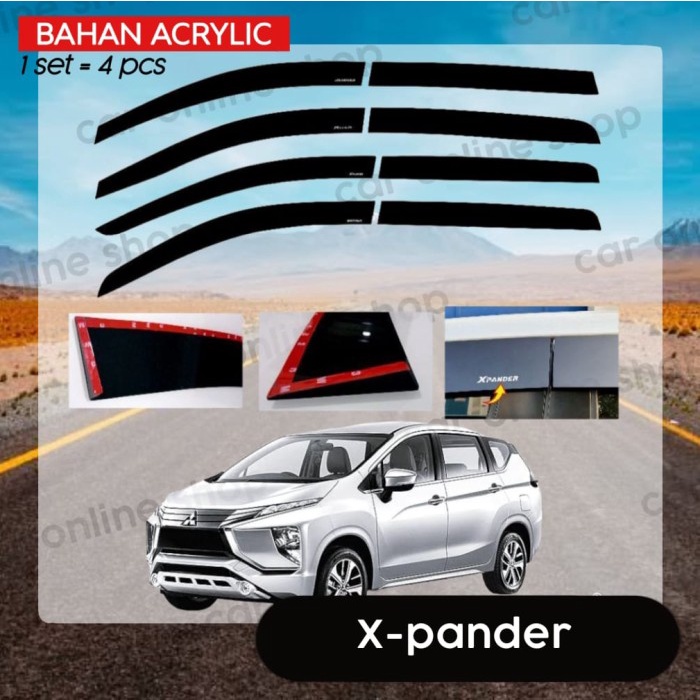 Jual Talang Air Mitsubishi Xpander Slim Flat Side Visor Acrylic 3M Mobil | Shopee Indonesia