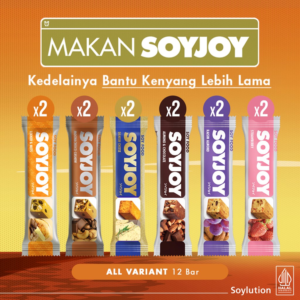 Jual SOYJOY Snack Bar Kedelai All Variant - 12 Bar | Shopee Indonesia
