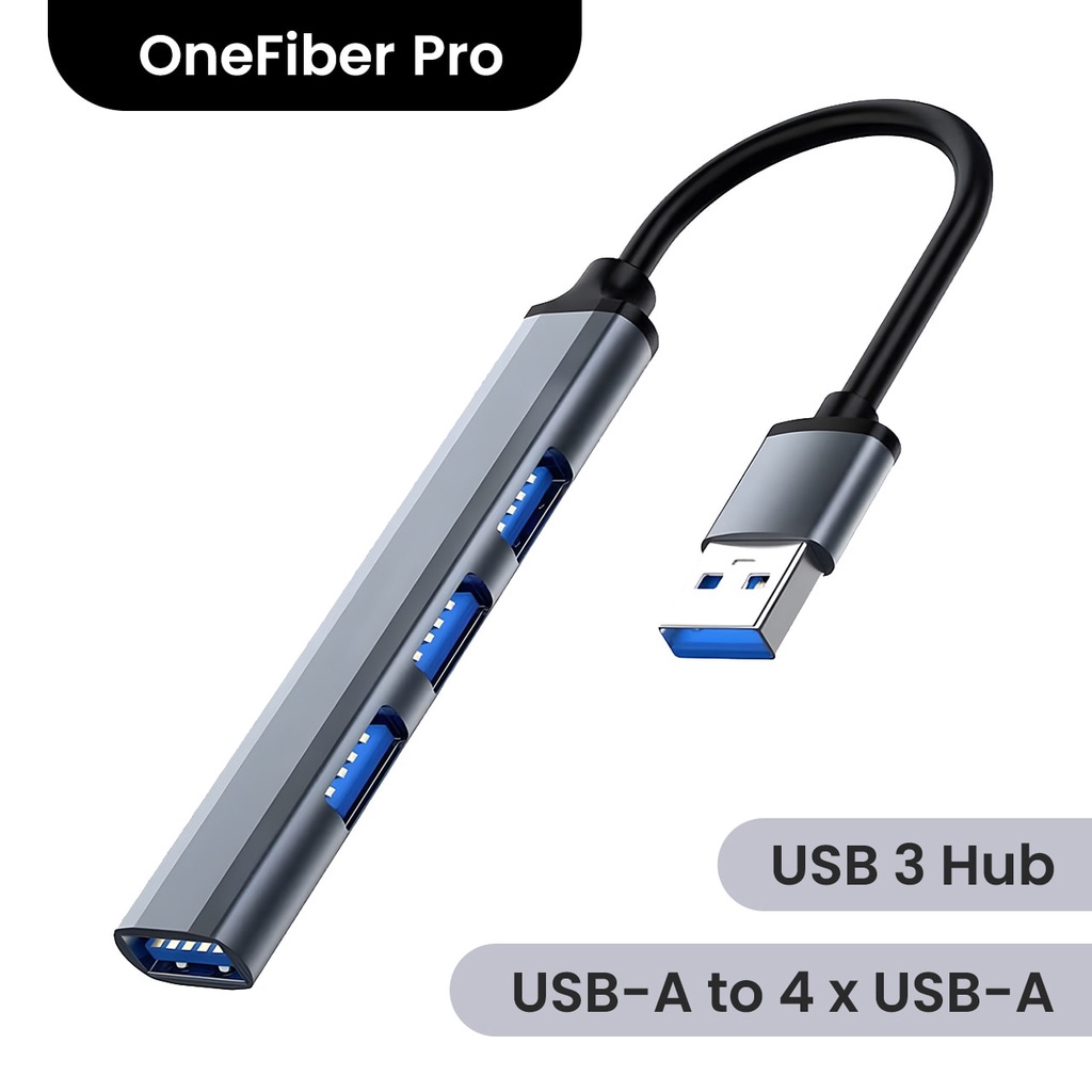 Jual USB 3.0 Type-A Hub Slim OTG Adapter to 4 Port USB-A - OneFiber ...