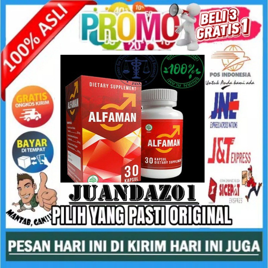 Jual 100% ORIGINAL Obat Alfaman Suplement Untuk Pria 30 Kapsul Original ...