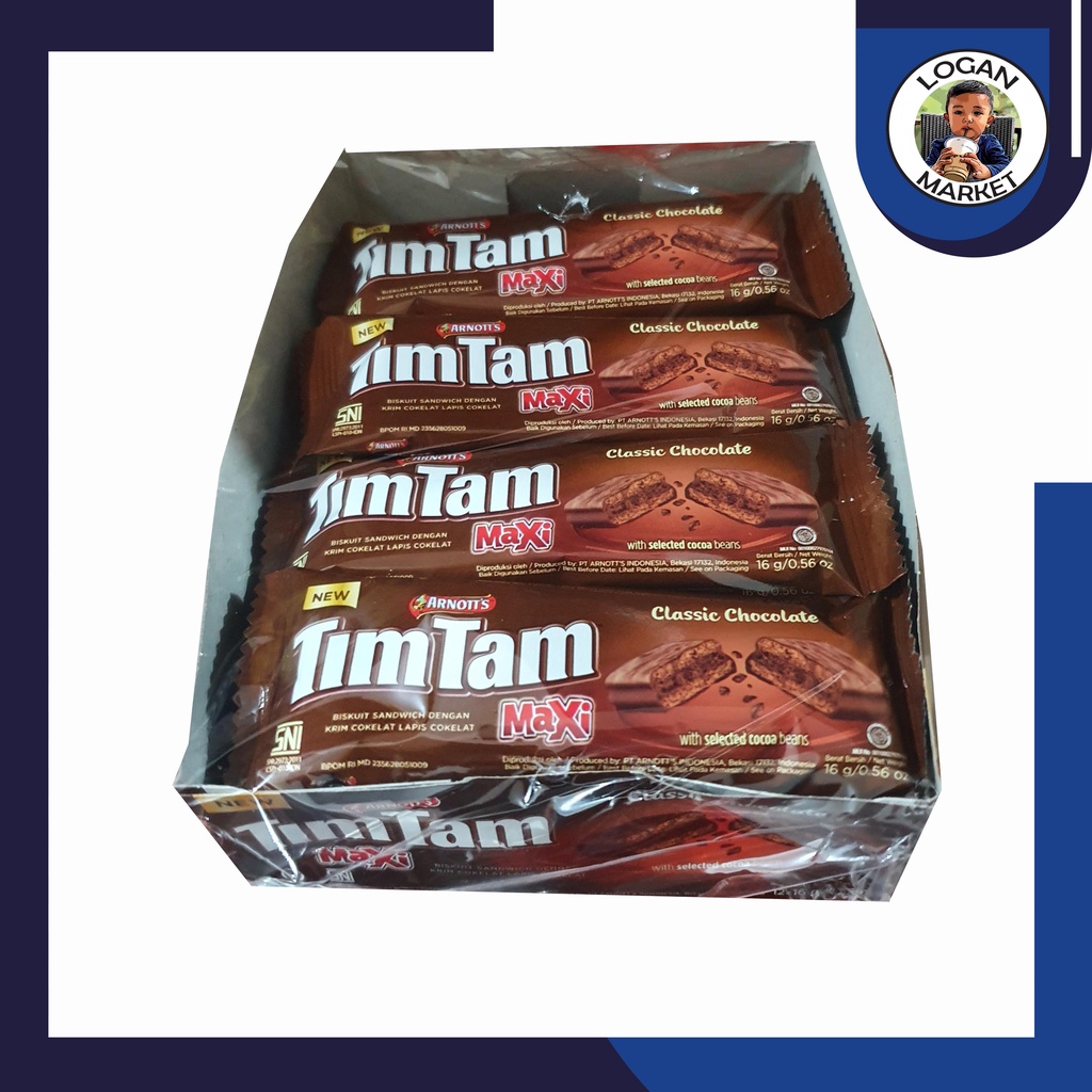 Jual Tim Tam Timtam Maxi Classic Chocolate Coklat Box Isi 12Pcs 12 Pcs ...
