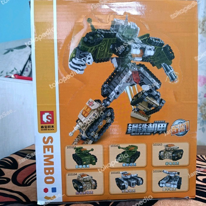 Jual Sembo Block Brick Mecha of Steel Series Military Tank 6 in 1 ...
