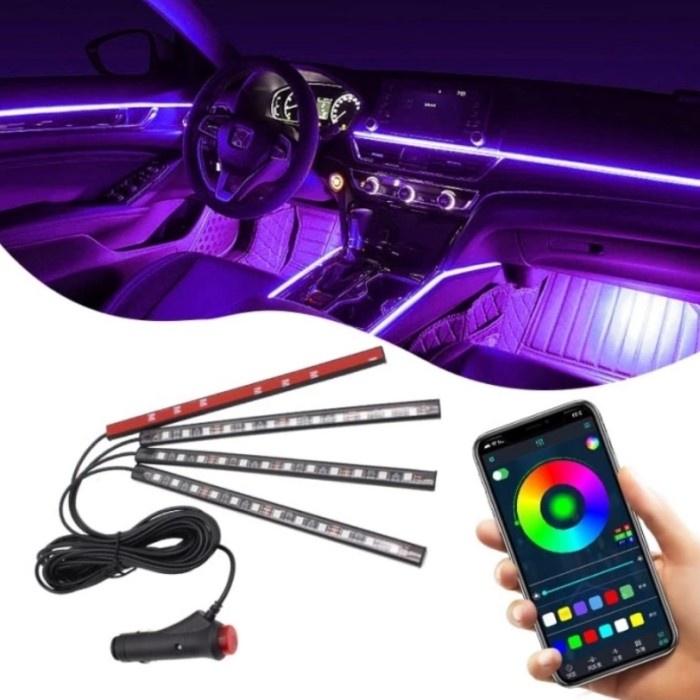 Jual Lampu LED interior mobil Light 5050 RGB + Remote Control 12V RGB ...
