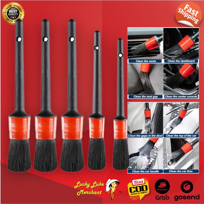 Jual Kuas Sikat Halus Auto Detailing Premium 1 set 5 pcs Pembersih Debu ...