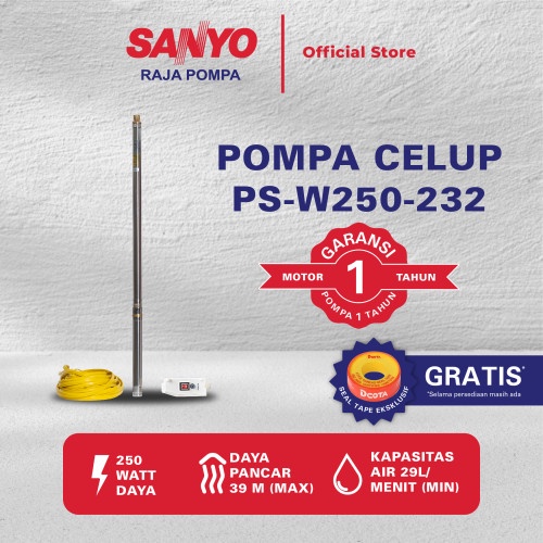 Jual SANYO Mesin Pompa Air Sumur Dalam Submersible Non Auto - PS-W250 ...