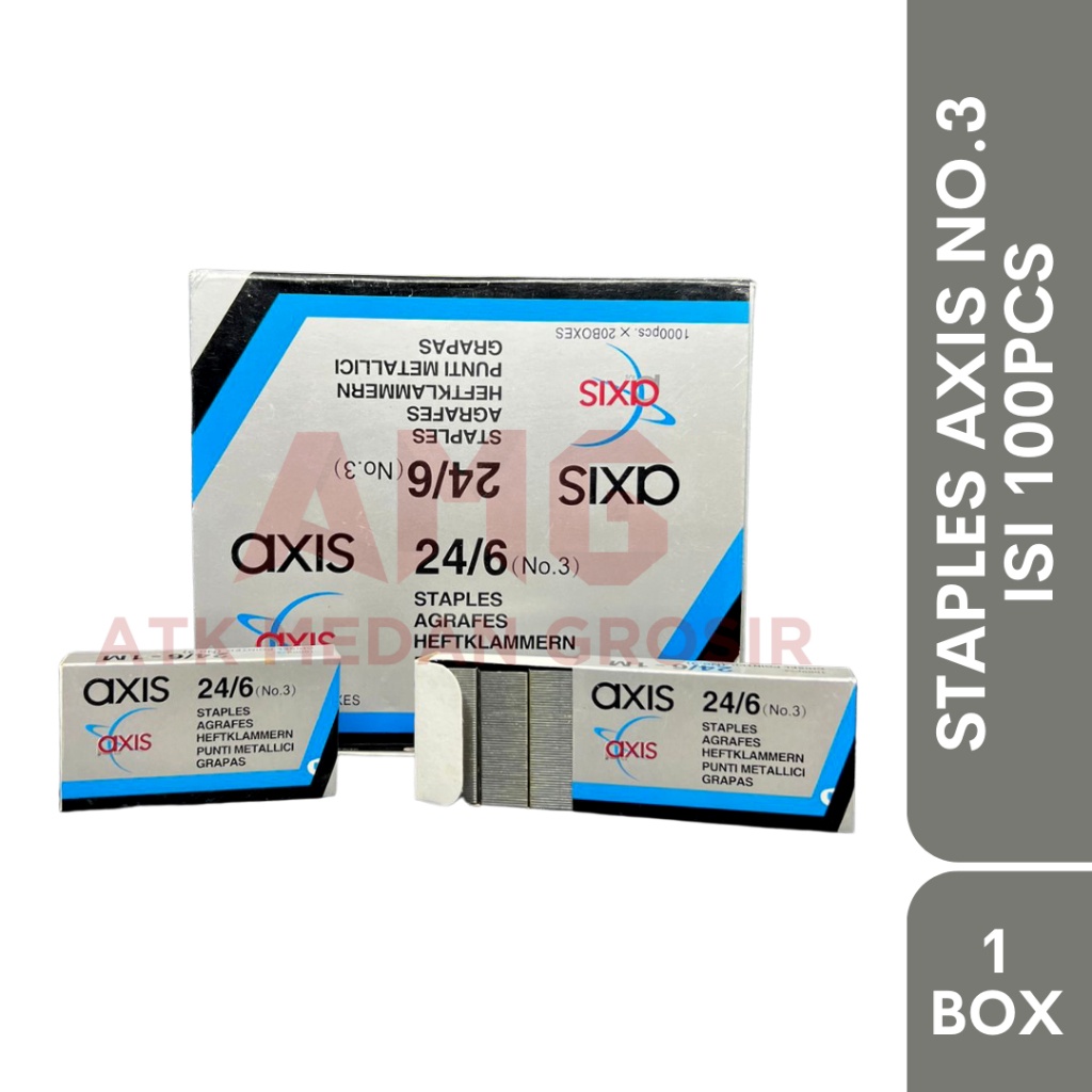 Jual STAPLES ANAK HEKTER BESAR NO.3 AXIS PER BOX | Shopee Indonesia