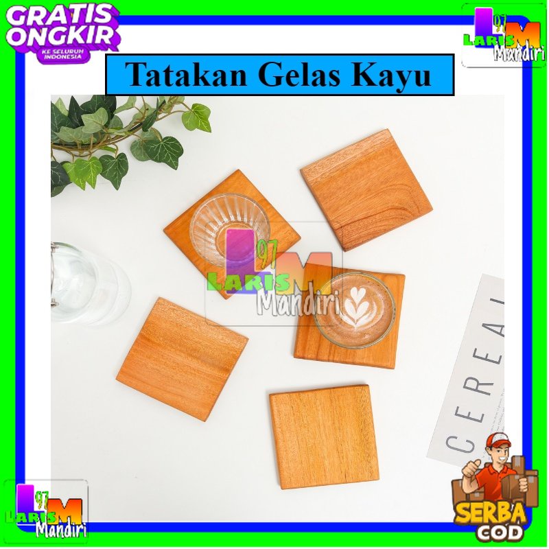 Jual Coaster Kayu / Tatakan Gelas / Alas Gelas Kayu Food Grade | Shopee ...