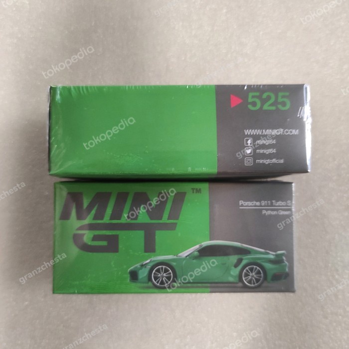 Jual MINI GT 525 PORSCHE 911 TURBO S PYTHON GREEN SND27 | Shopee Indonesia