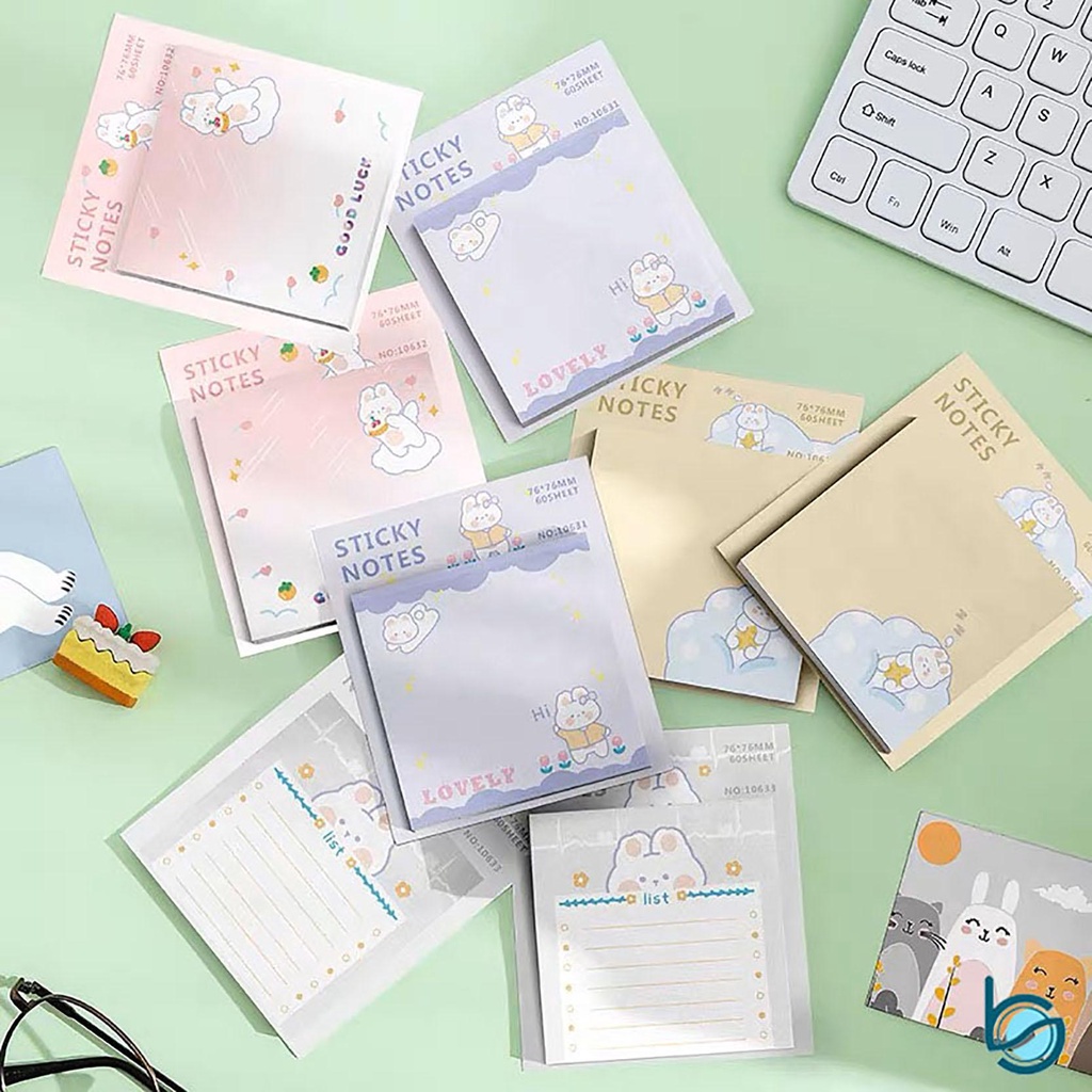 Jual Sticky Note 60 lembar/Buku Motif lucu/Cute Sticky Note 60 Pages ...
