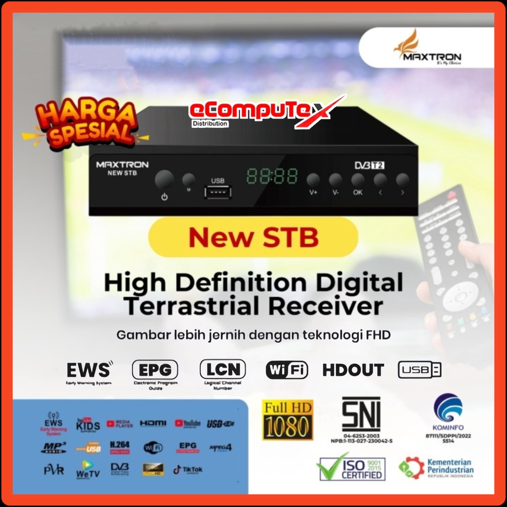 Jual SET TOP BOX TV DIGITAL RECEIVER NEW STB MAXTRON HIGH DEFINITION | Shopee Indonesia