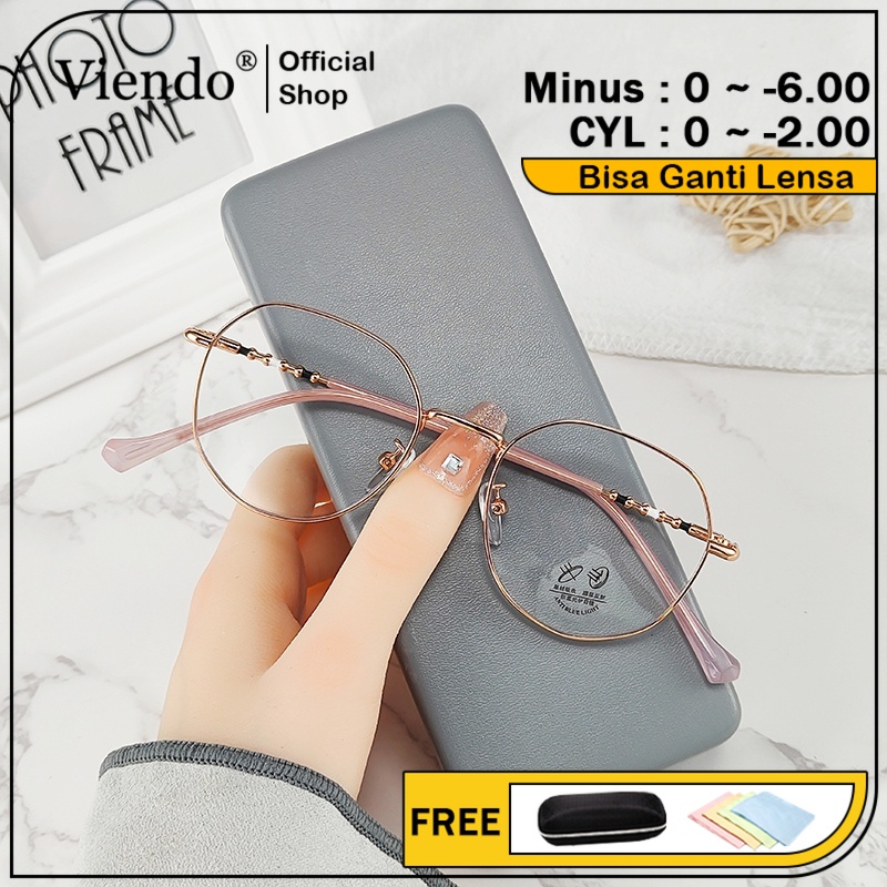Jual Viendo Kacamata Photocromic Minus Anti Radiasi Wanita Frame Pria ...