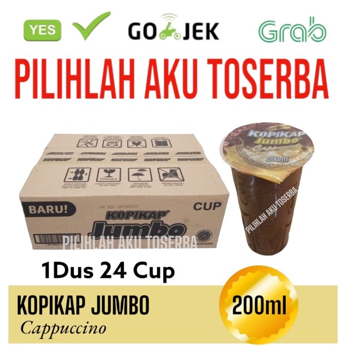 Jual KOPIKAP JUMBO Cappucino - ( HARGA 1 DUS isi 24 gelas ) | Shopee ...