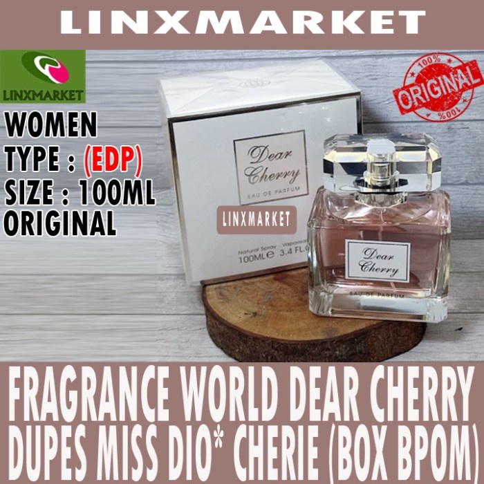 Jual FRAGRANCE WORLD DEAR CHERRY EDP WOMEN 100ML (DUPES MISS DIO* CHERIE) | Shopee Indonesia