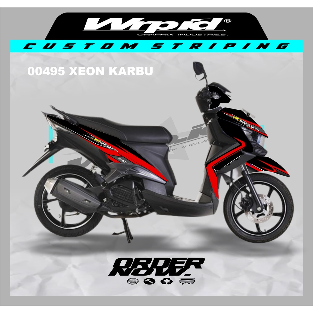 Jual 00495 sticker striping dan fullbody motor xeon karbu motif garis ...