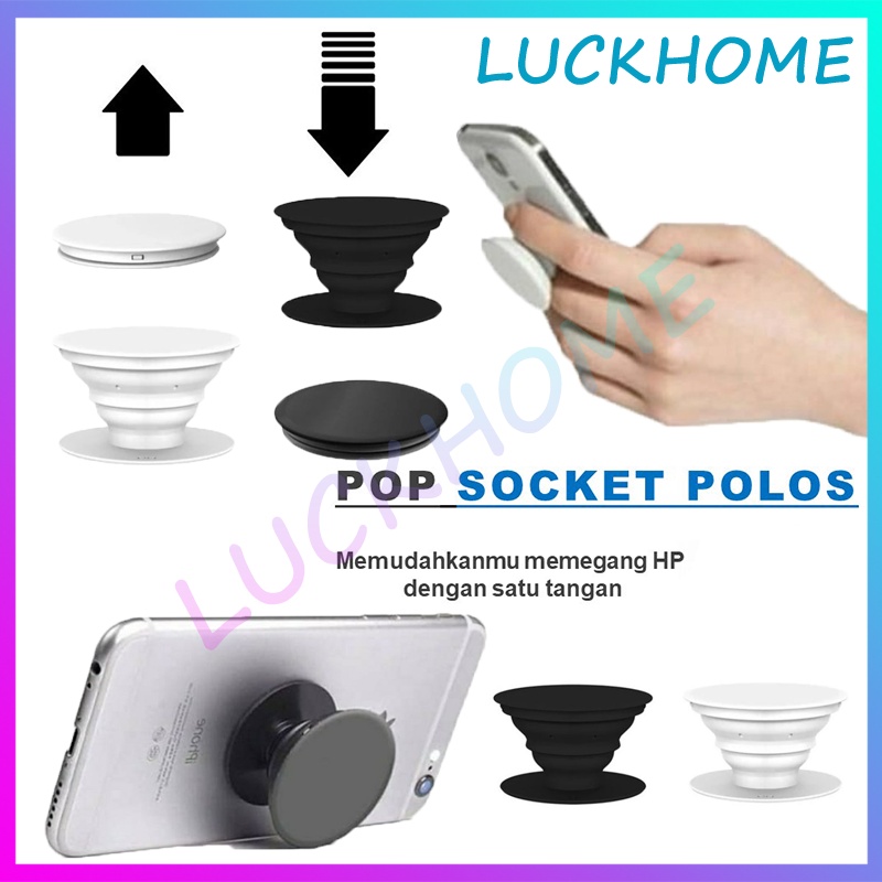 Jual Pop Socket Phone Stand Holder HP POLOS Popsocket Standing Pegangan Hook Headset Penyangga ...