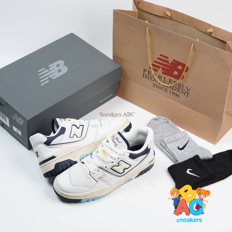 Jual Sepatu 550 BB550RP1 Cream Yellow Blue X Rich Paul "Unise" Sneakers ...