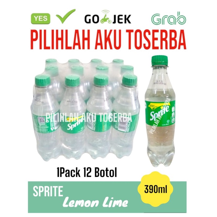 Jual Sprite BOTOL PET 390 ml - ( HARGA 1 PACK ISI 12 ) | Shopee Indonesia