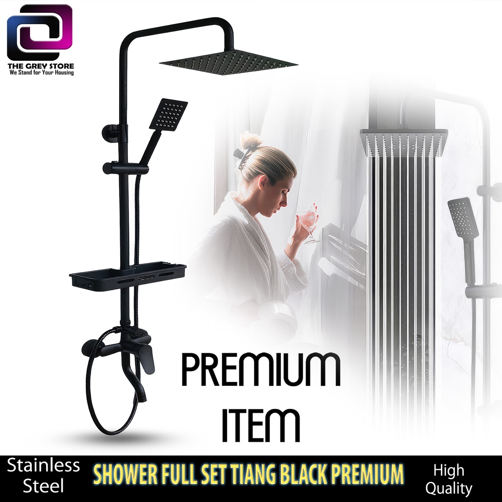 Jual SHOWER 1 SET PAKET LENGKAP TIANG BLACK DOP - STAINLESS STEEL ...