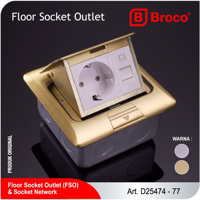 Jual Socket Outlet Broco D25474 Floor Socket Outlet + RJ45 | Shopee ...