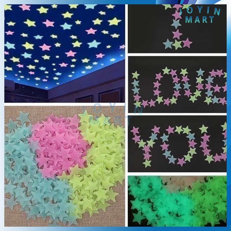 Jual 100pcs Stiker Bintang / Glow In The Dark Star Sticker / Bintang ...
