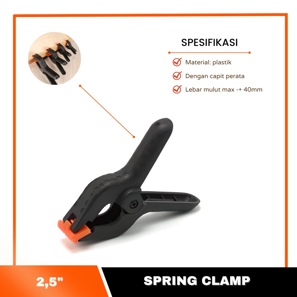 Jual Alat Penjepit Kayu Spring Clamp 2.5 Inch Quick Clamp Pepitan Craft ...