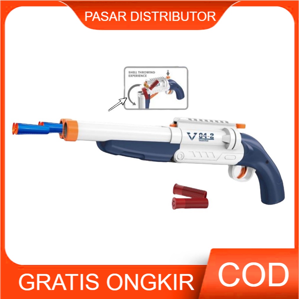 Jual Main Anak GUN BLAST SOFT BULLET V04-2 TOYS GUN Double Tube Super ...