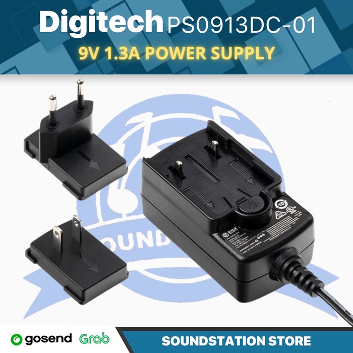 Jual DIGITECH PS0913DC-01 Power Supply | Adaptor Efek 9V 1300mA Adapter ...