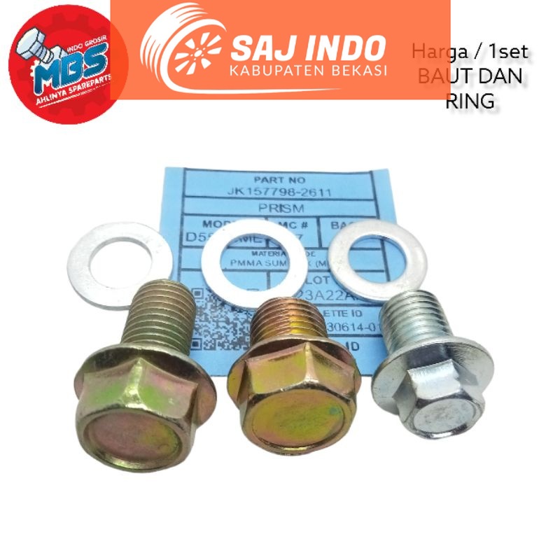 Jual Grosir baut 1SET BAUT RING ALUMUNIUM BAUT OLI M12 M14 UNIVERSL ...