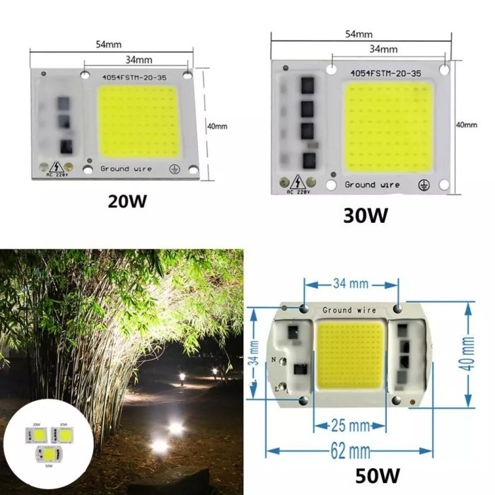 Jual LED Chip 220V AC 15W 20W 30W 50W Untuk Lampu Sorot PJU | Shopee ...