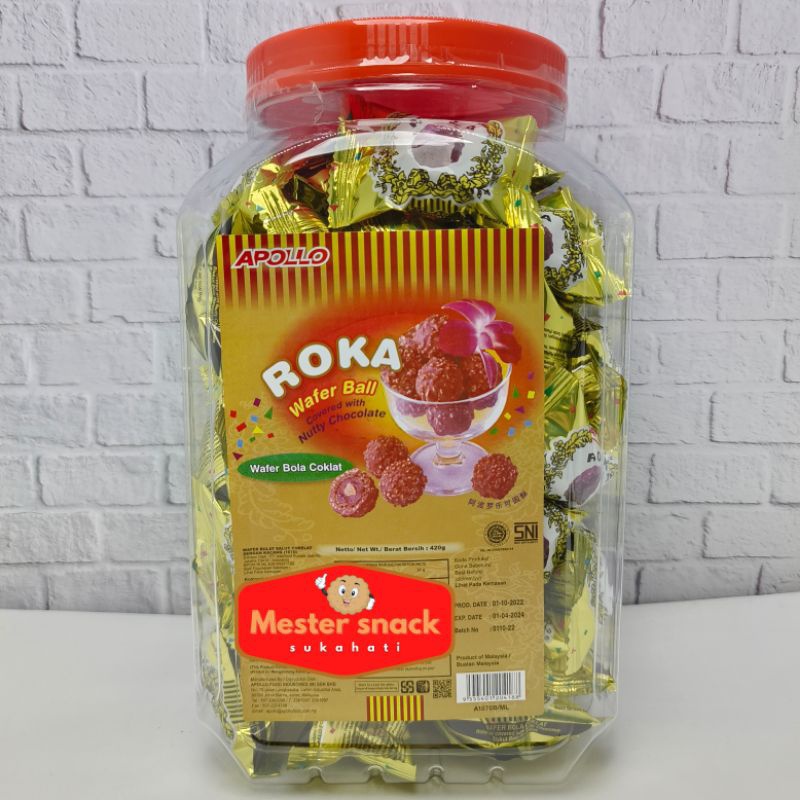 Jual Apollo Roka Toples 70 pcs / Roka Apollo Coklat Wafer Ball Kemasan ...