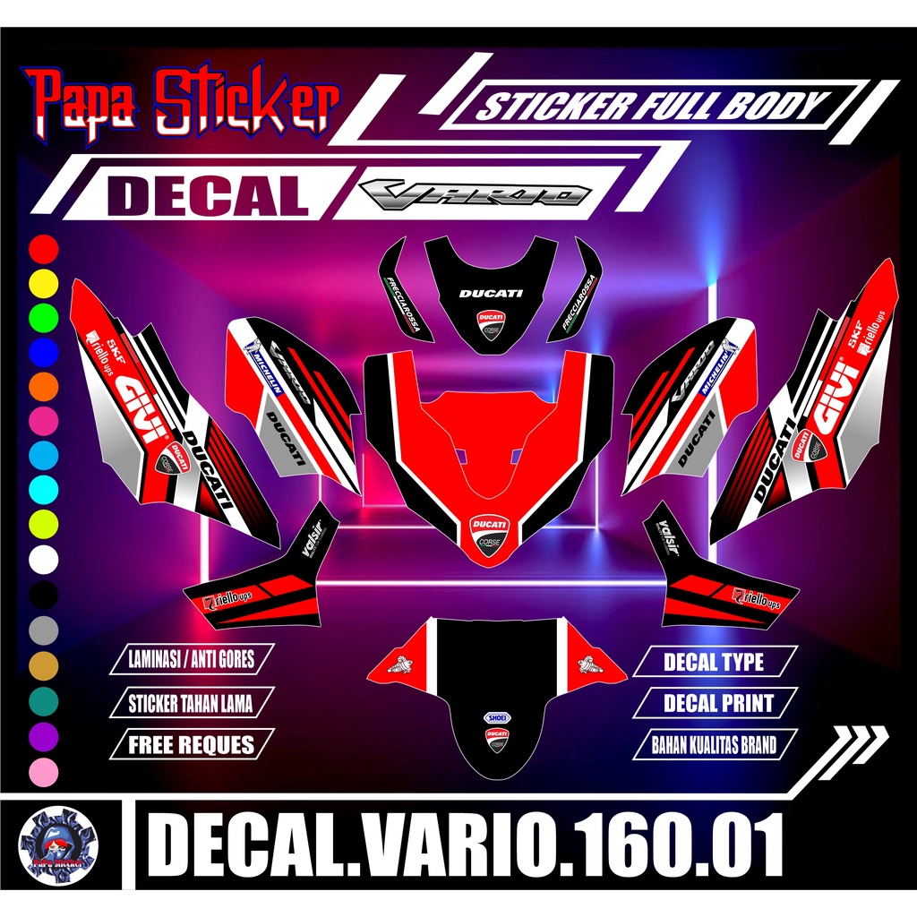 Jual DECAL STICKER VARIO 160 VARIASI FULL BODY HONDA VARIO 160 STICKER ...