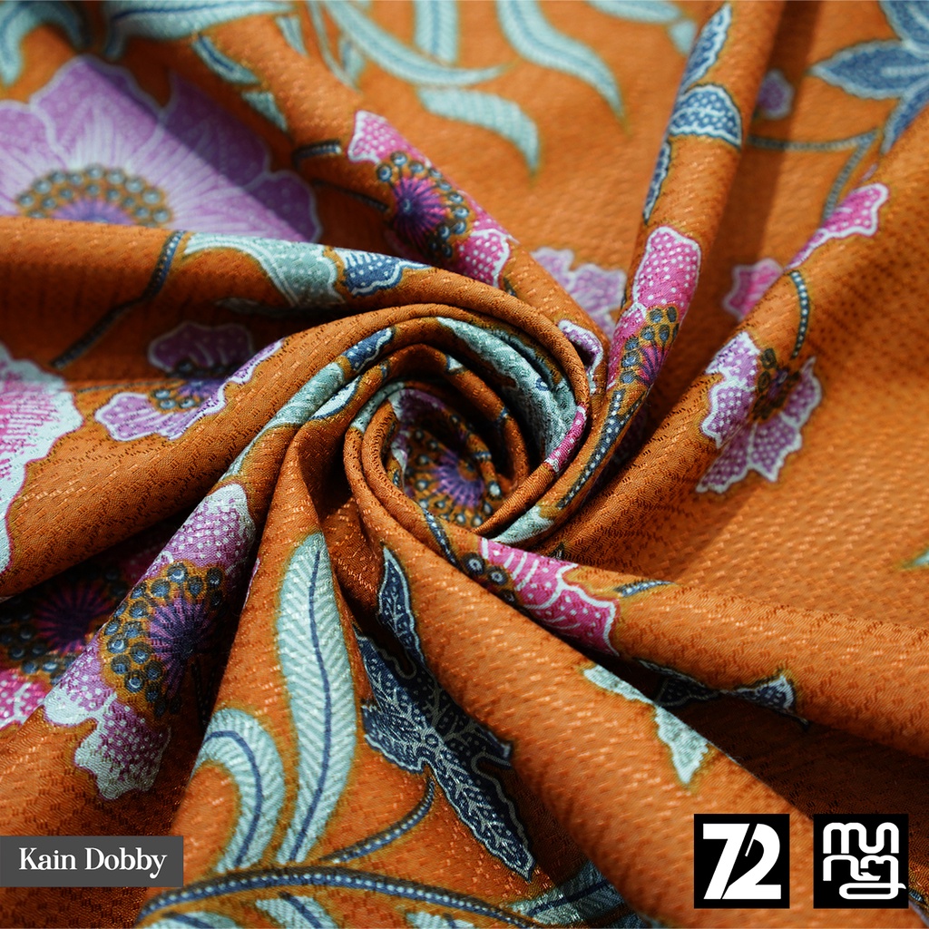 Jual KAIN BATIK PREMIUM Dobby Motif Kembang Palem Warna Orange Terakota ...