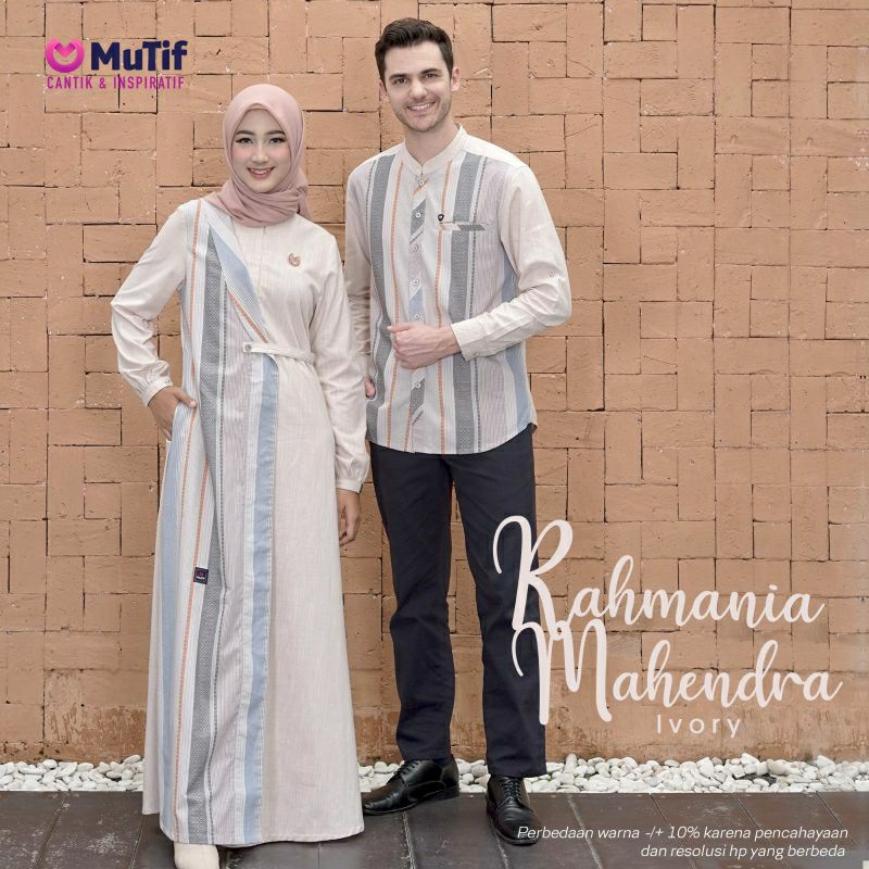 Jual Baju Couple Mutif Rahmania Ivory Pastel Cream Mutif Man Mahendra ...