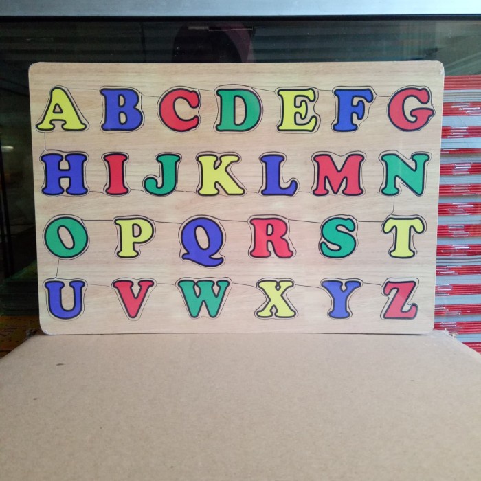 Jual Puzzle / Puzle / Pazel kayu MDF belajar Abjad, huruf - Abjad Besar ...