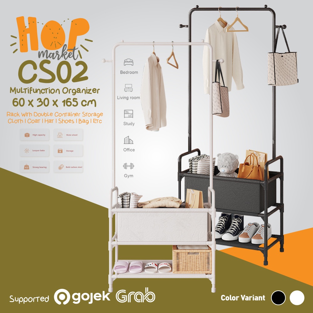 Jual HOP CS02 Stand Hanger Rak Gantung Stainless Serbaguna 3 Layer + 1 ...