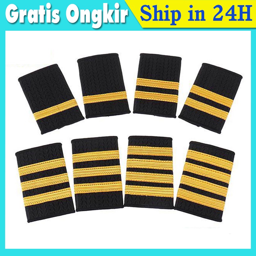 Jual BAR PILOT pangkat EPAULLETE PILOT 4 SEPASANG Original Gold ...