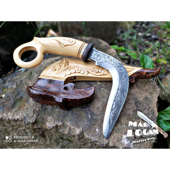 Jual PROMO/ Pisau Kerambit minang full ukir batik Pisau tradisional | Shopee Indonesia