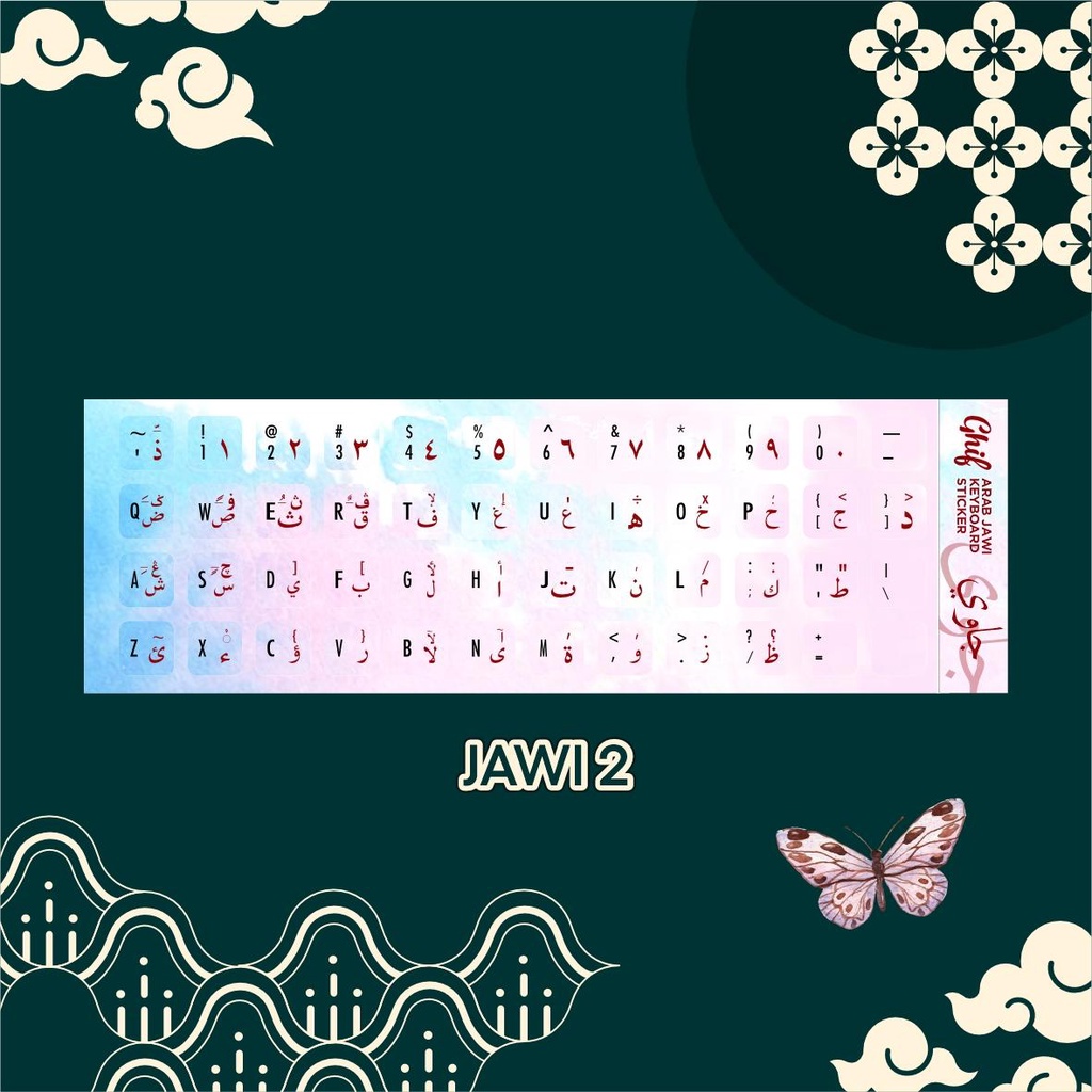 Jual Sticker VYNIL MURAH Keyboard Bahasa Arab dan Jawi Pegon Arabic ...