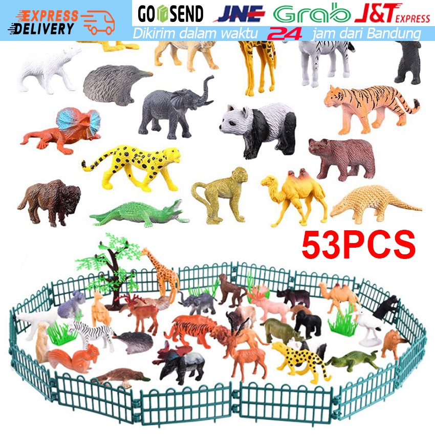 Jual 16Pcs/53Pcs Mainan Hewan Animal Besar / Animal Figurine / Sea ...
