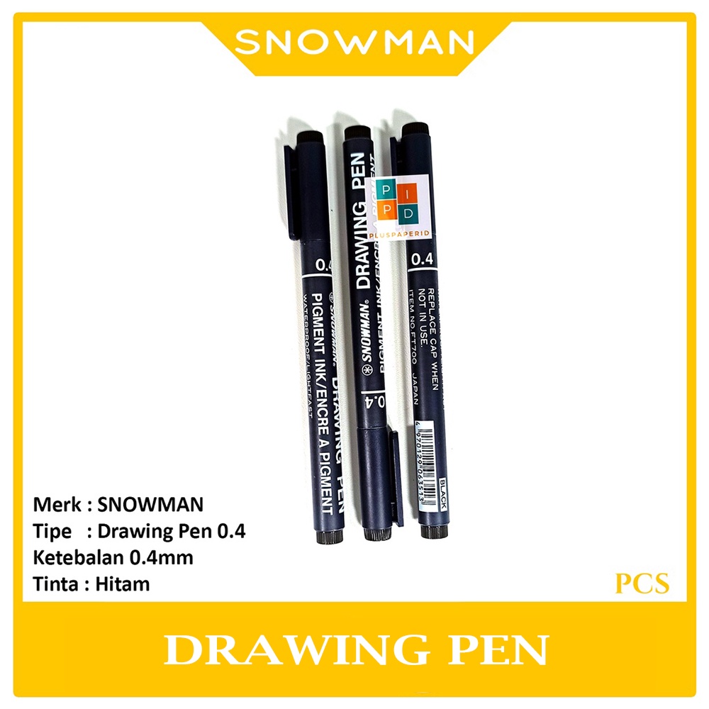 Jual SNOWMAN - Drawing Pen 0.4mm Hitam - Pcs | Shopee Indonesia