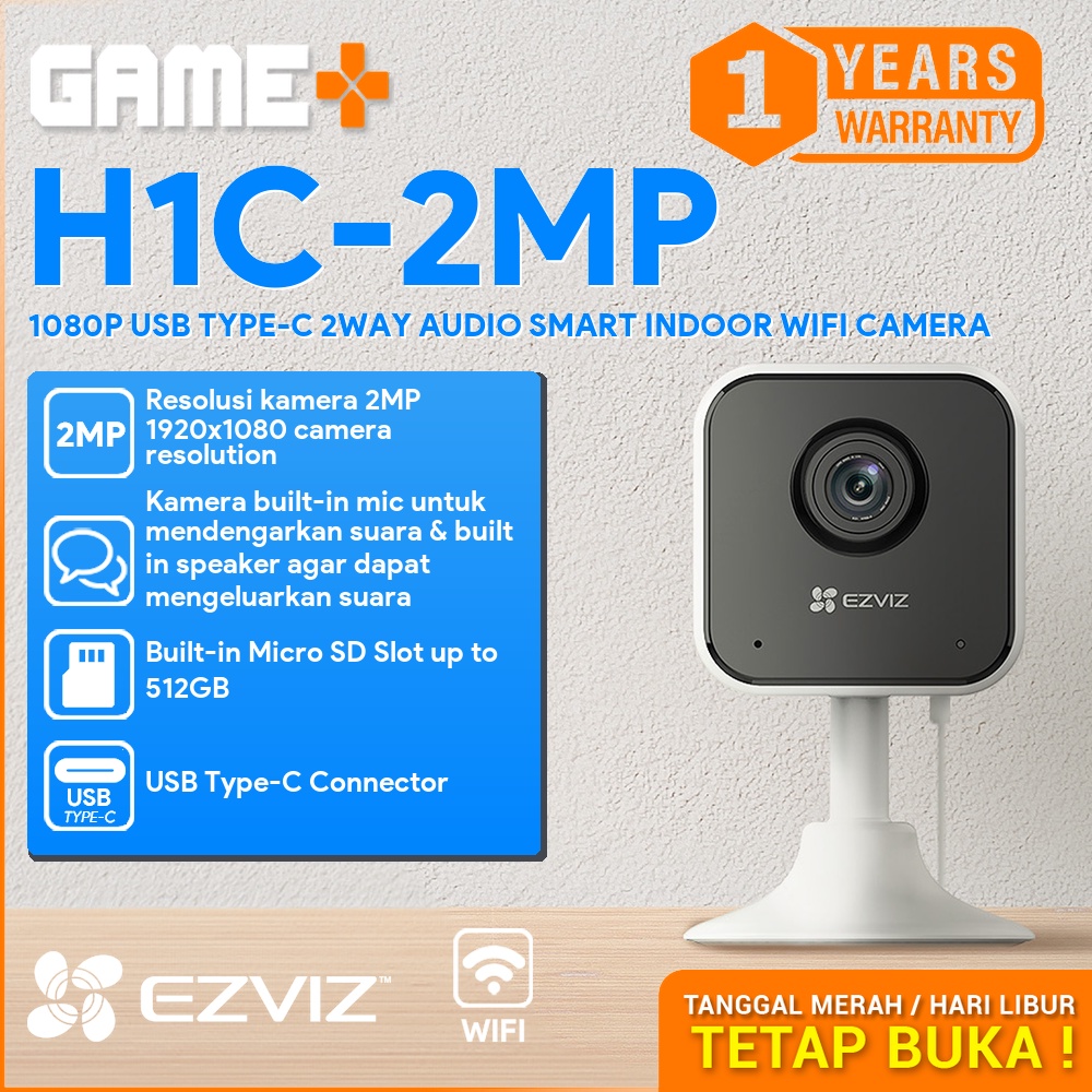 Jual EZVIZ H1C 2MP 1080P USB TYPE-C 2WAY AUDIO SMART INDOOR WIFI CAMERA ...