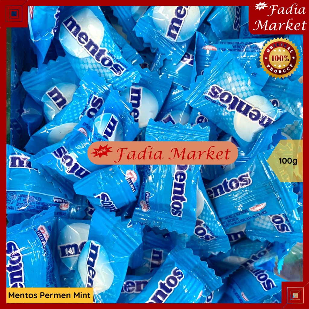 Jual Mentos Mint Candy Biru Permen Bulat Cool Menthol 100g | Shopee ...