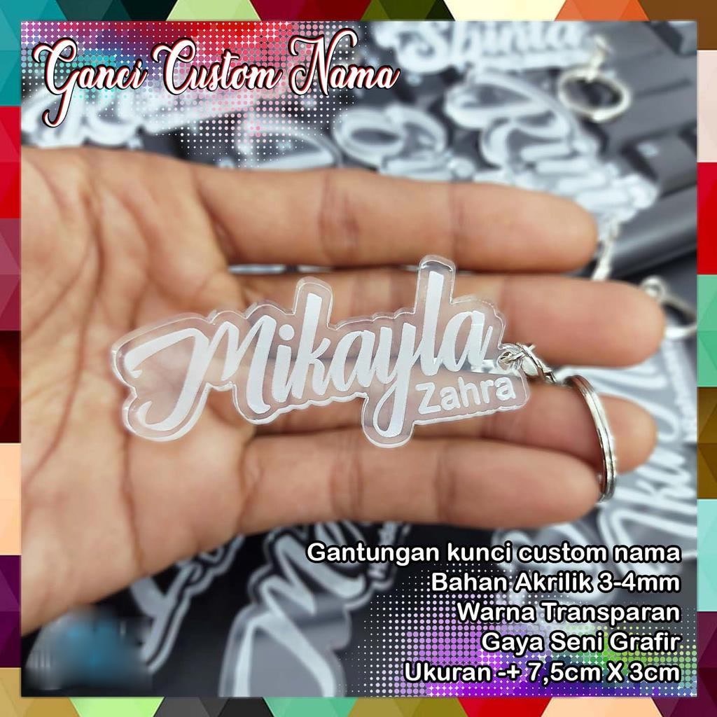 Jual GANTUNGAN KUNCI AKRILIK CUSTOM NAMA | GANCI MURAH | GANCI CUSTOM ...