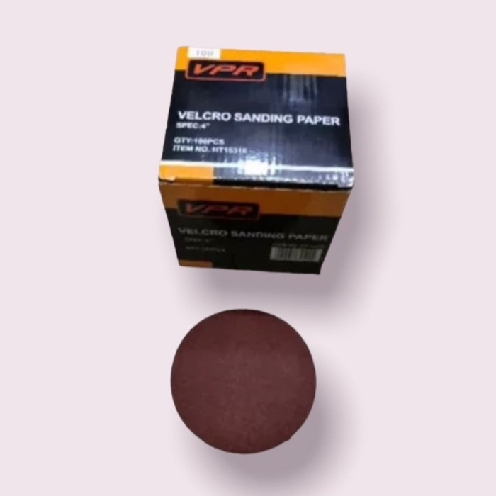 Jual (PER KOTAK) Amplas bulat amplas tempel amplas velcro pad 4" inch ...