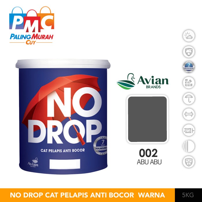 Jual NO DROP 4KG/Galon Cat Pelapis Anti Bocor - 002 Abu Abu | Shopee Indonesia