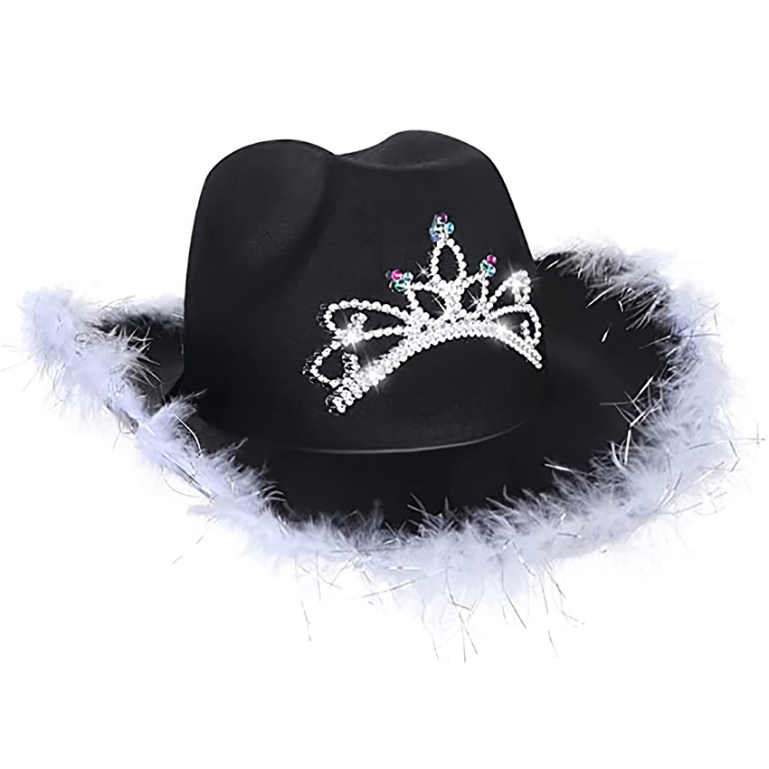 Jual Topi Cowgirl Hat Cowboy Topi Pink Blinking Crown Fedora Topi ...