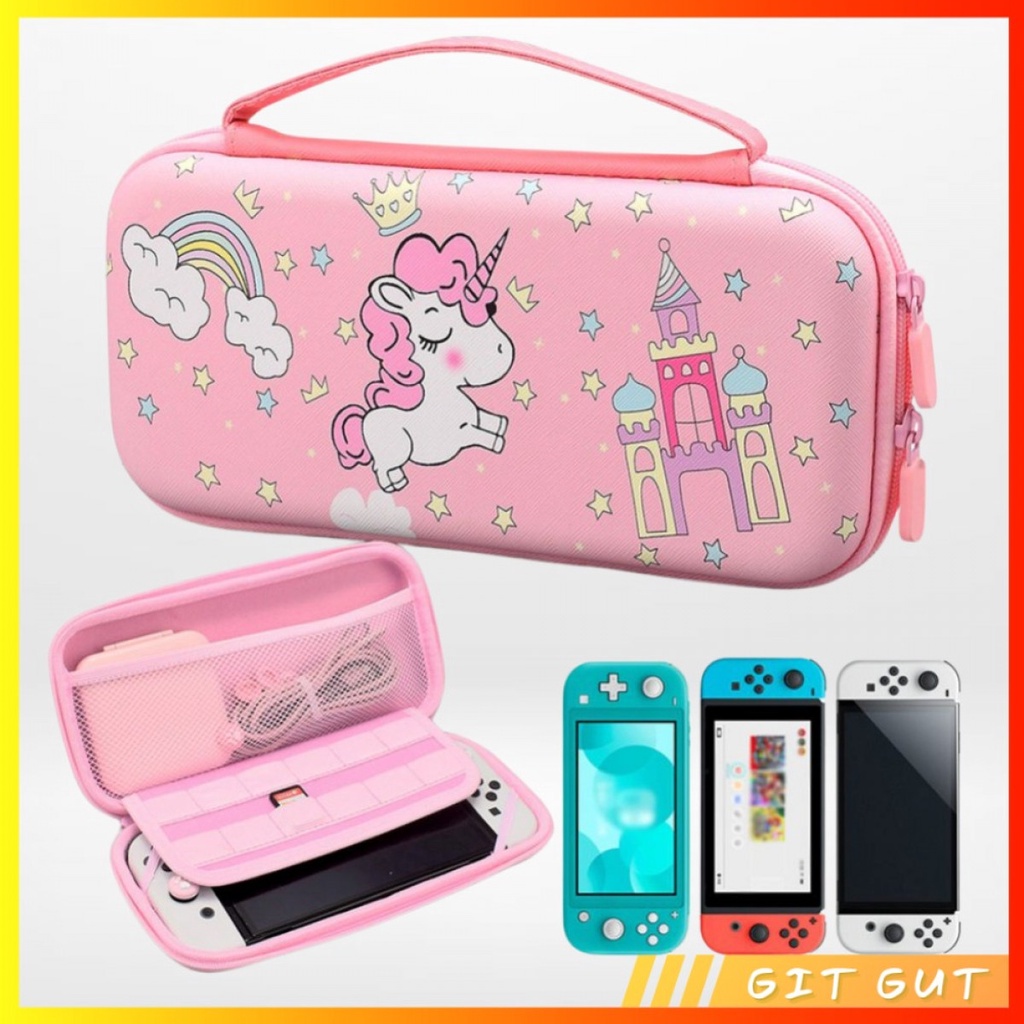 Jual Nintendo Switch Unicorn Pink Travel Case Bag Tas Pouch Lite OLED ...