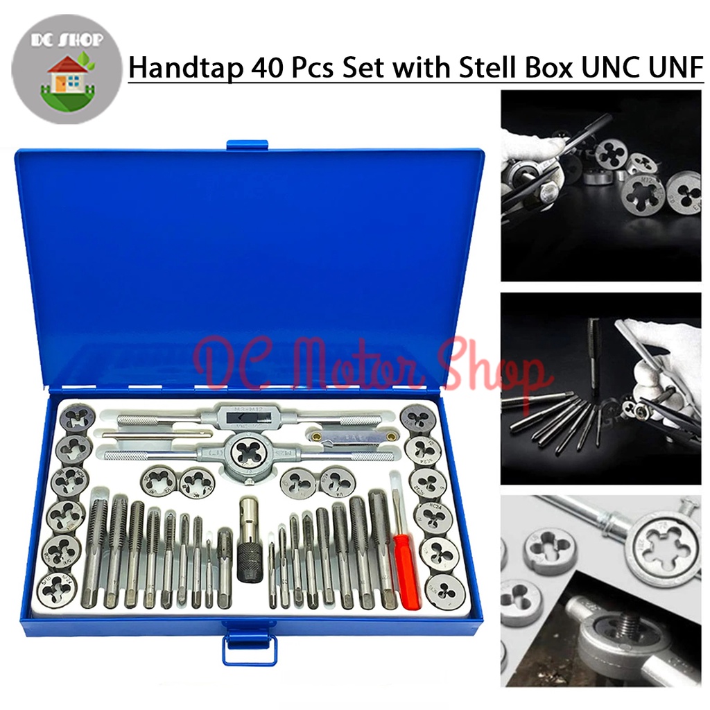 Jual Hand Tap Senai 40 Set Metal Box Handtap Die Set 40 Pcs Alat Snai ...
